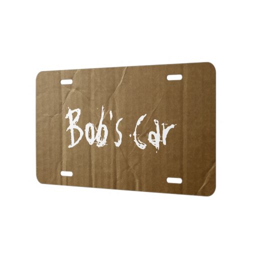 Funny Custom Cardboard License Plate | Zazzle