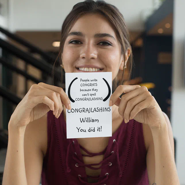 Funny Custom Congratulations Congrats Humor Quote Card | Zazzle