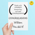 Funny Custom Congratulations Congrats Humor Quote Card | Zazzle