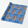 Funny Custom Face Photo Birthday Party Wrapping Paper | Zazzle