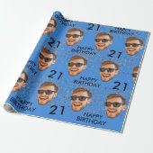 Funny Custom Face Photo Birthday Party Wrapping Paper | Zazzle