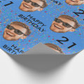 Funny Custom Face Photo Birthday Party Wrapping Paper | Zazzle