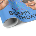 Funny Custom Face Photo Birthday Party Wrapping Paper | Zazzle