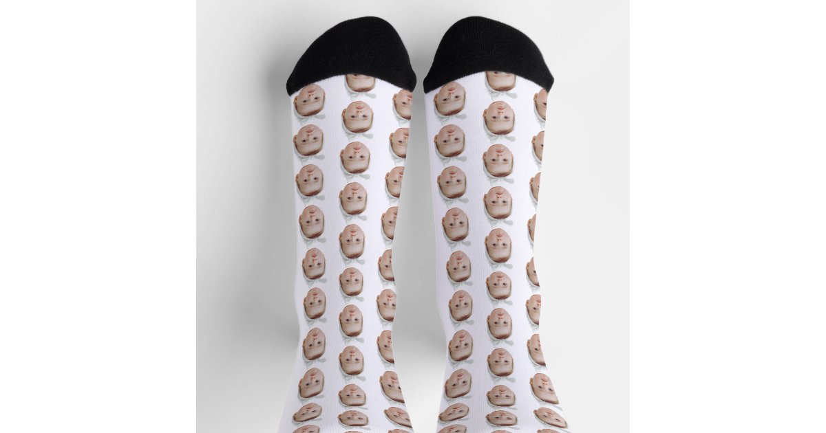 Funny Custom Face Photo Face Repeating Pattern Socks | Zazzle