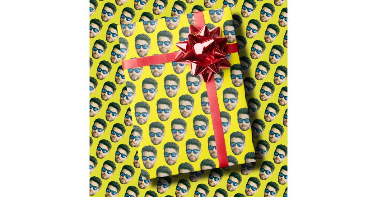 Funny Custom Face Photo Head Wrapping Paper | Zazzle