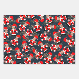 Funny Custom Face Photo Santa Claus Christmas Wrapping Paper Sheets ...
