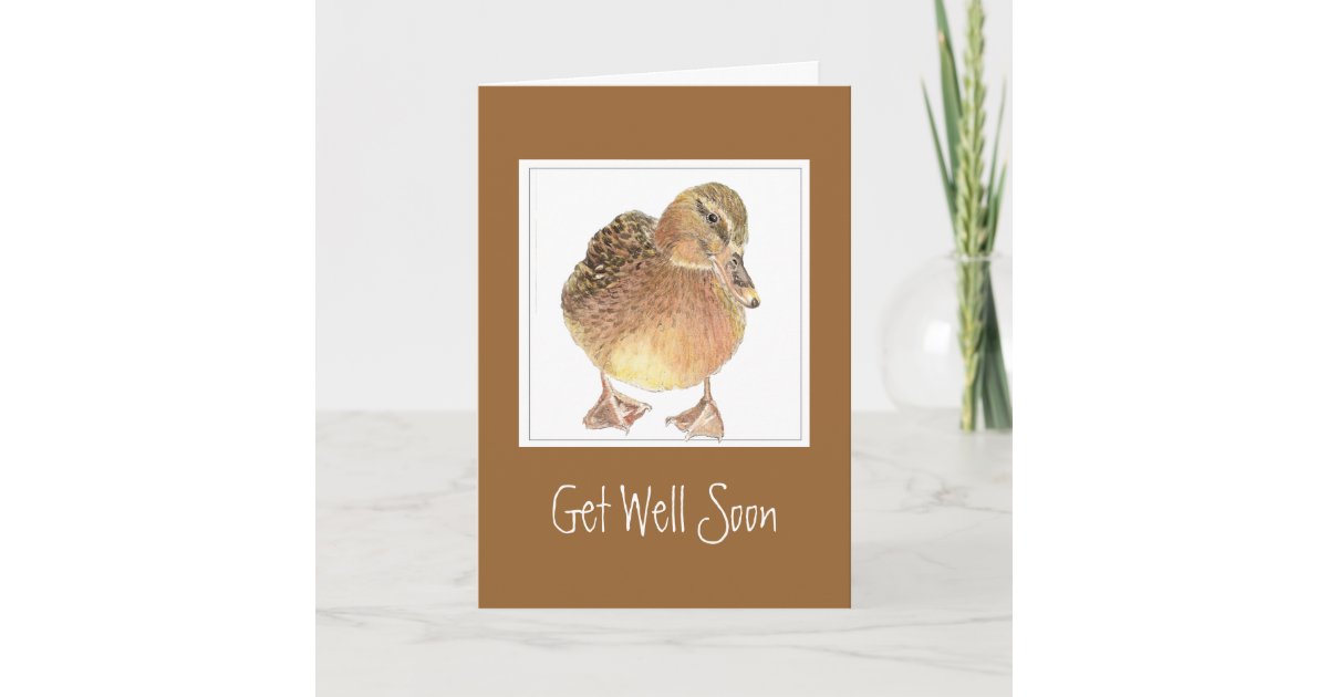 Funny, Custom Get Well Soon - Duck Card | Zazzle