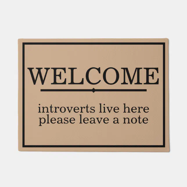 Funny Custom Introvert Welcome Doormat | Zazzle