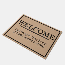 Funny Custom Introvert Welcome Doormat | Zazzle