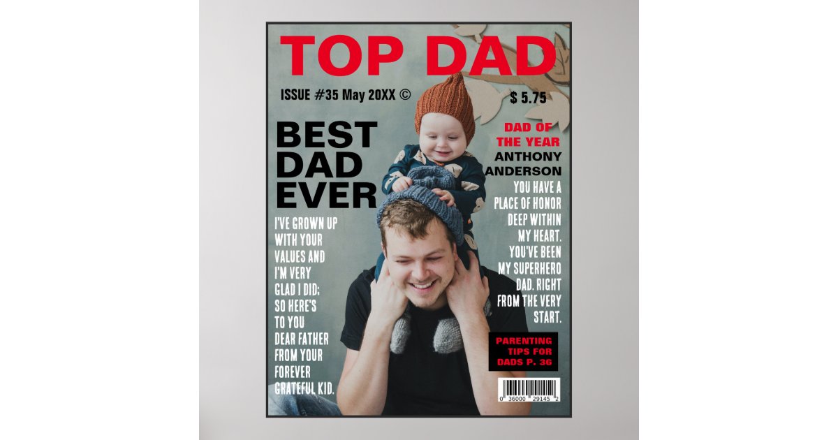Funny custom magazine photo cover poster | Zazzle