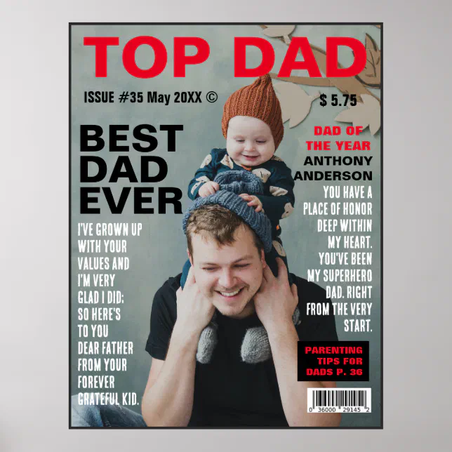 Funny custom magazine photo cover poster | Zazzle