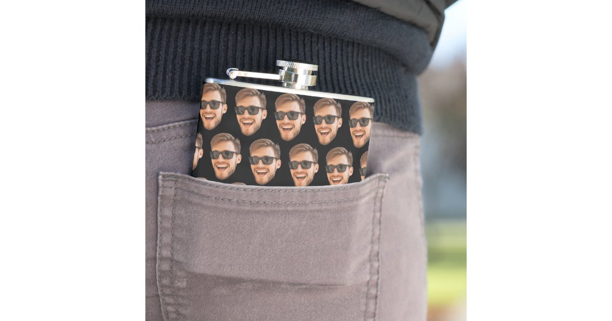 Funny Custom Men Face Photo Flask | Zazzle