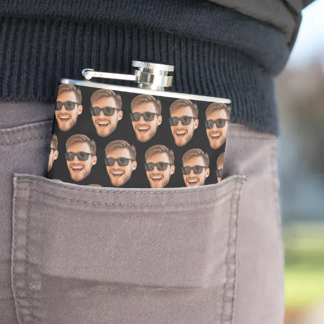 Funny Custom Men Face Photo Flask | Zazzle