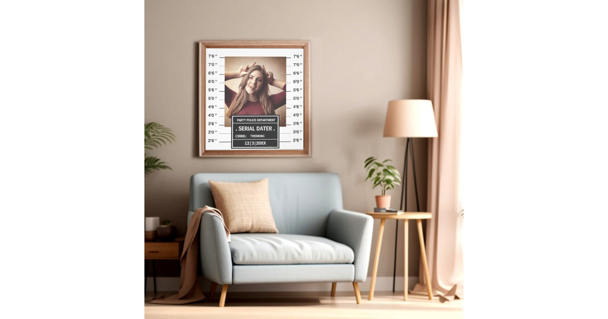 Funny custom mugshot poster | Zazzle