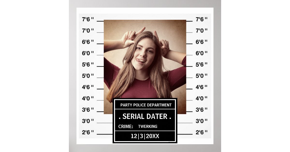 Funny custom mugshot poster | Zazzle