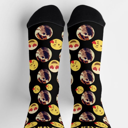 Funny custom photo love emoji socks | Zazzle