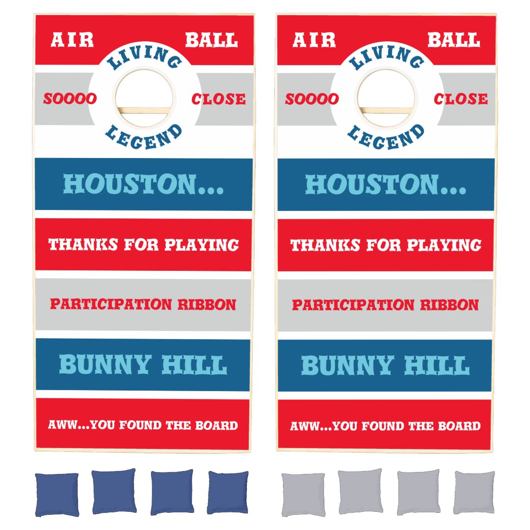 Funny Custom Phrases Red White Blue Cornhole Set | Zazzle