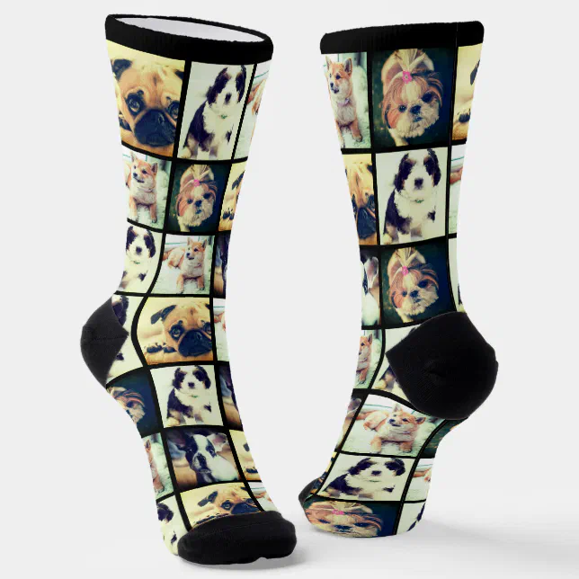 funny custom trendy photo collage socks | Zazzle