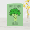 Funny Cute Broccoli Green Veggie Birthday Card | Zazzle