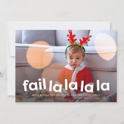 Funny cute Christmas fail one photo Holiday Card | Zazzle