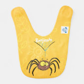 Funny cute fluffy spider cartoon baby bib | Zazzle