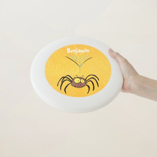 Funny cute fluffy spider cartoon Wham-O frisbee | Zazzle
