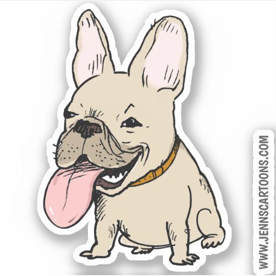 Funny Cute French Bulldog | Frenchie Cartoon Dog Sticker | Zazzle.com