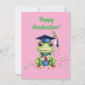 Funny Cute Frog Graduation Greeting Card | Zazzle
