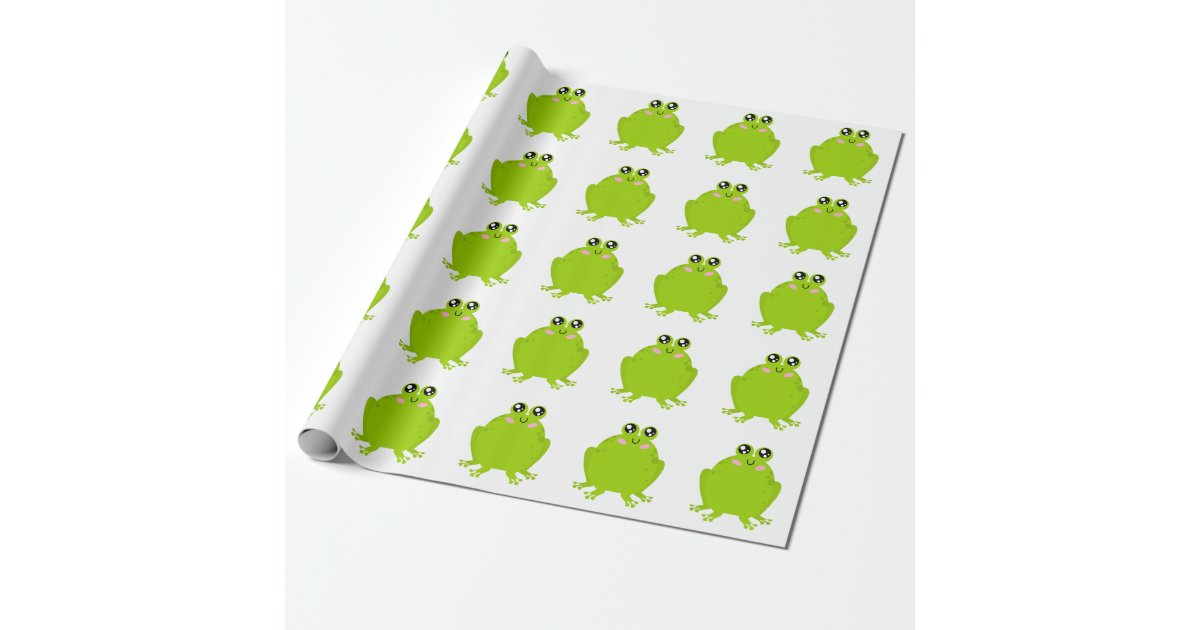 Funny Cute Frog Wrapping Paper | Zazzle