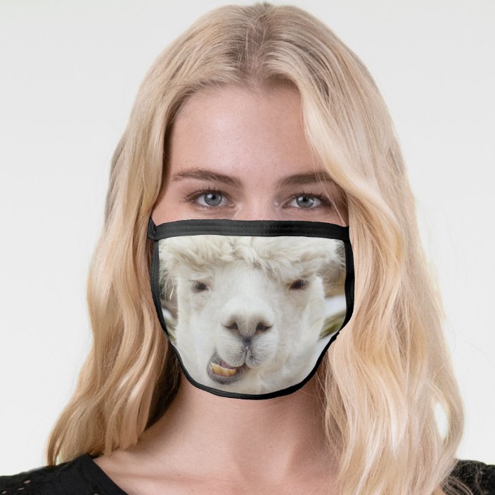 Funny Cute Furry Alpaca Face Face Mask | Zazzle.com