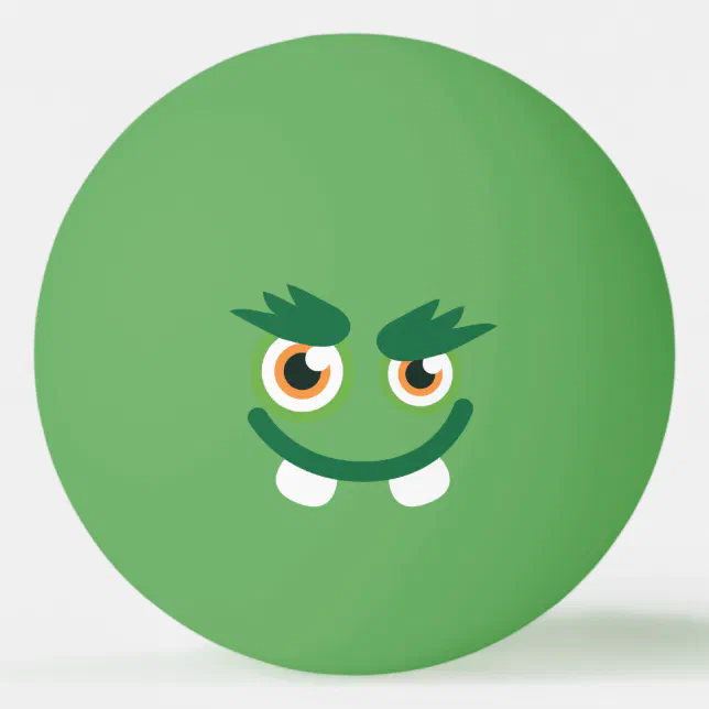 Funny Cute Green Monster. Ping Pong Ball | Zazzle