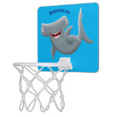 Funny cute Hammerhead shark cartoon Mini Basketball Hoop | Zazzle
