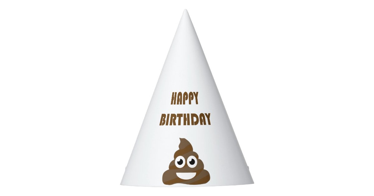 Funny Cute Happy Birthday Party Poop Emoji Party Hat | Zazzle
