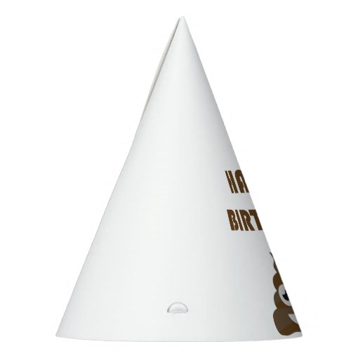 Funny Cute Happy Birthday Party Poop Emoji Party Hat | Zazzle