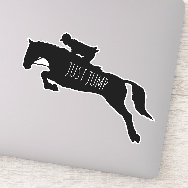 Funny Cute Just Jump Horse Equestrian Car Window Sticker | Zazzle