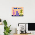 Funny Cute Monsters Welcome Back to School Kids Poster | Zazzle