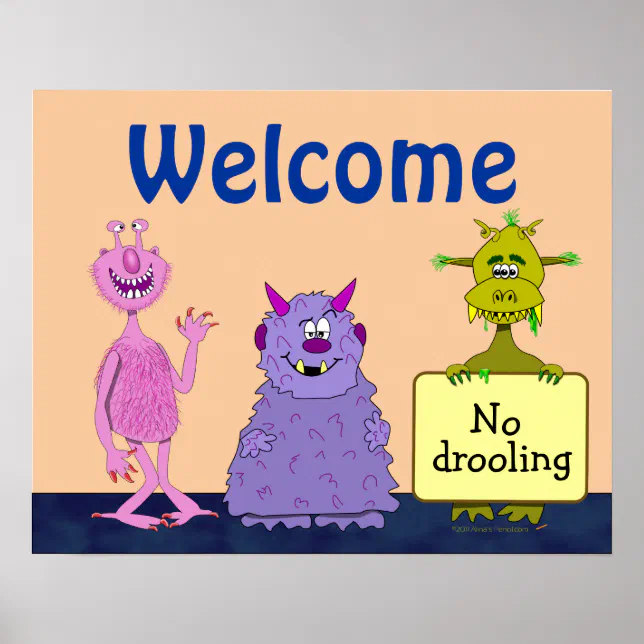 Funny Cute Monsters Welcome Back to School Kids Poster | Zazzle