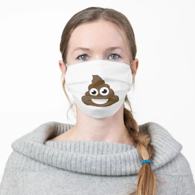 Funny Cute Poop Emoji Adult Cloth Face Mask | Zazzle