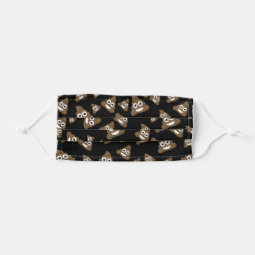 Funny Cute Poop Emoji Pattern Adult Cloth Face Mask | Zazzle