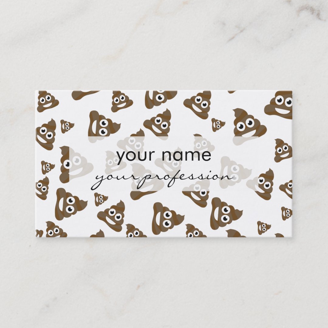 Funny Cute Poop Emoji Pattern Business Card | Zazzle