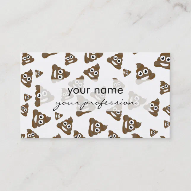 Funny Cute Poop Emoji Pattern Business Card | Zazzle
