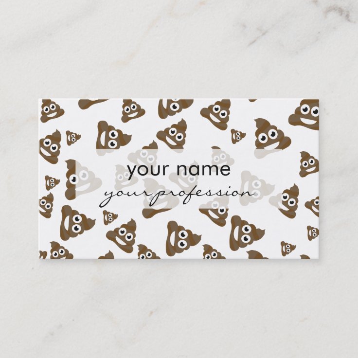 Funny Cute Poop Emoji Pattern Business Card | Zazzle