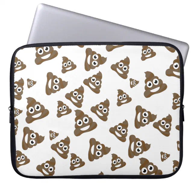 Funny Cute Poop Emoji Pattern Laptop Sleeve | Zazzle