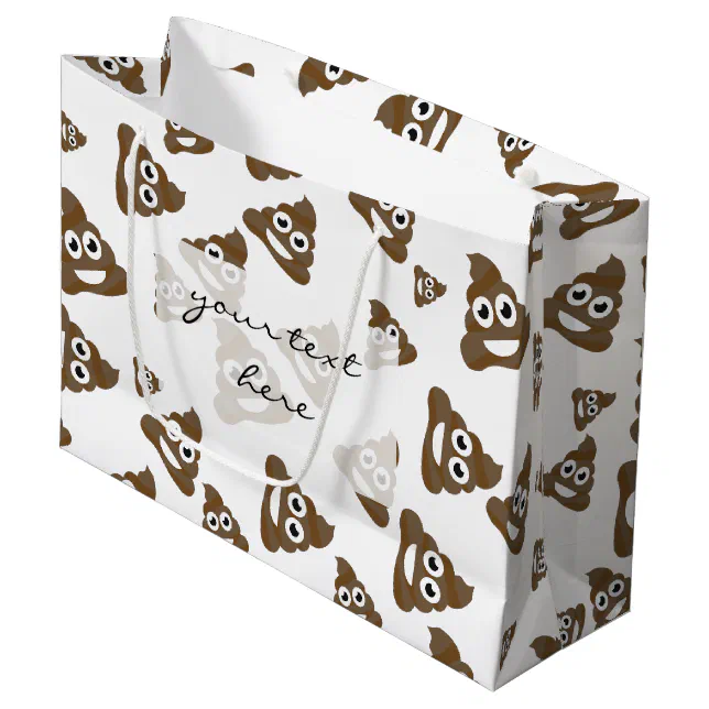 Funny Cute Poop Emoji Pattern Large Gift Bag | Zazzle