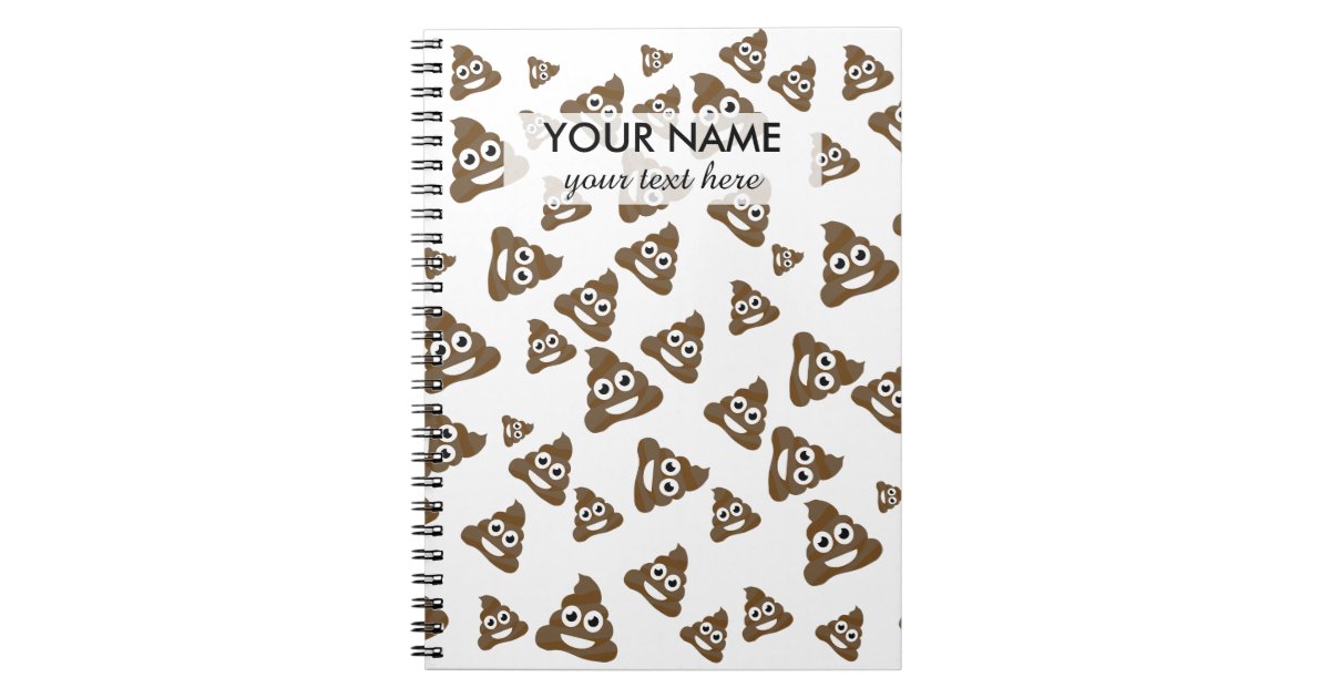 Funny Cute Poop Emoji Pattern Notebook | Zazzle