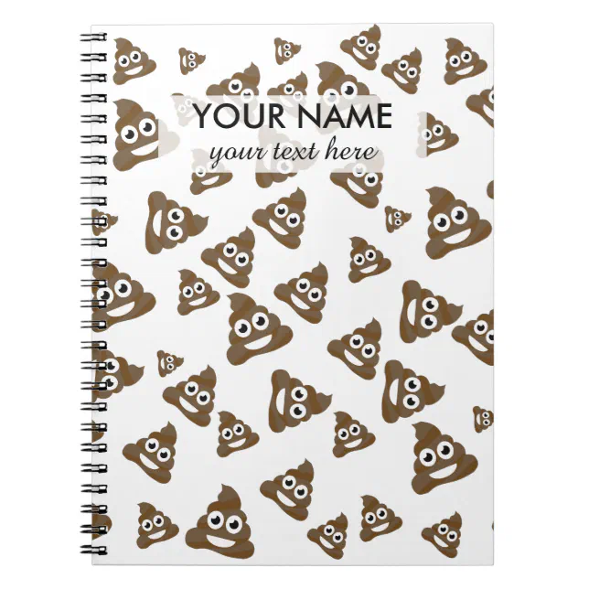 Funny Cute Poop Emoji Pattern Notebook | Zazzle