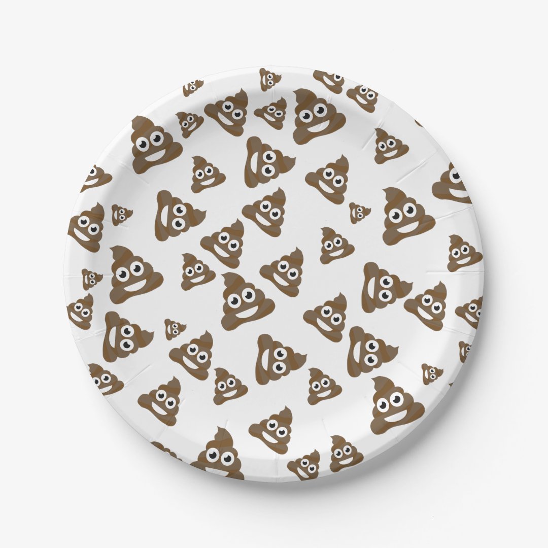 Funny Cute Poop Emoji Pattern Paper Plates | Zazzle