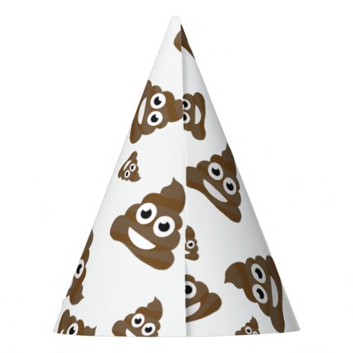Funny Cute Poop Emoji Pattern Party Hat | Zazzle