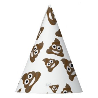 Funny Cute Poop Emoji Pattern Party Hat | Zazzle