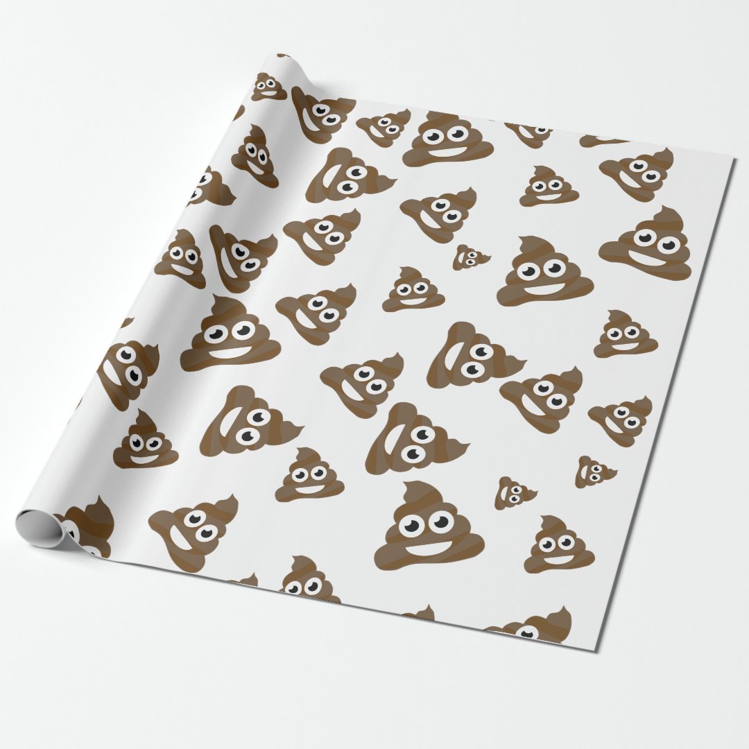 Funny Cute Poop Emoji Pattern Wrapping Paper | Zazzle
